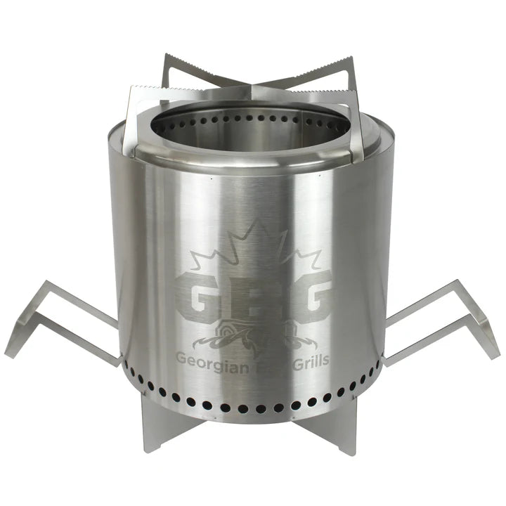 Ensemble de foyer extérieur sans fumée en acier inoxydable 15" de Geor ...